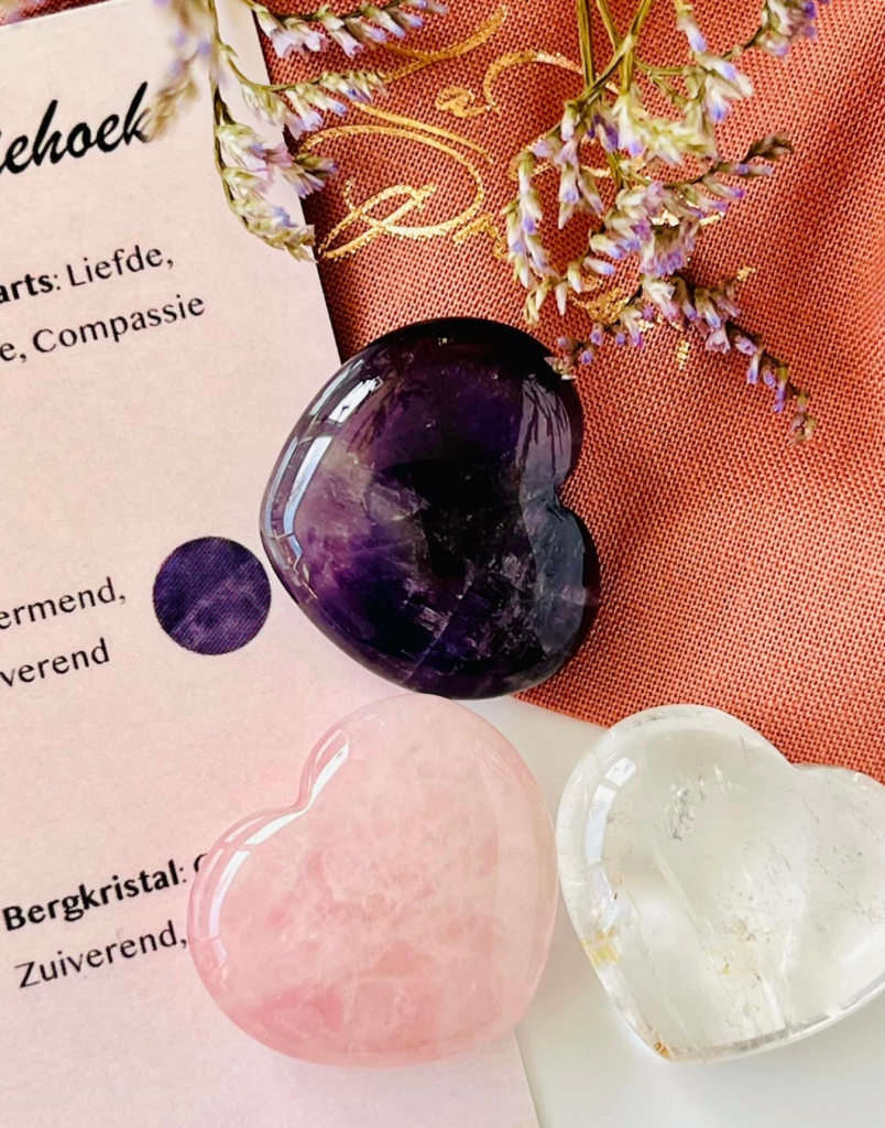 Edelstenen set Gouden Driehoek – Hartjes – La Rosa Princesa